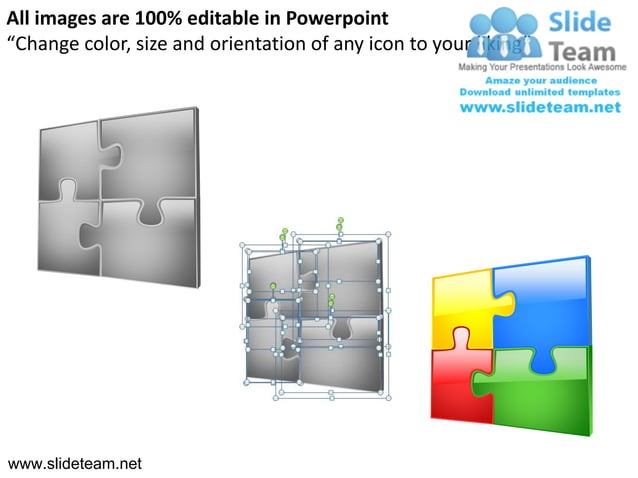 Pieces of puzzle 2x2 design 1 powerpoint ppt templates. | PPT