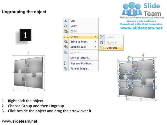 Pieces of puzzle 2x2 design 1 powerpoint ppt templates. | PPT