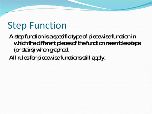 Piecewise And Step Functions | PPT