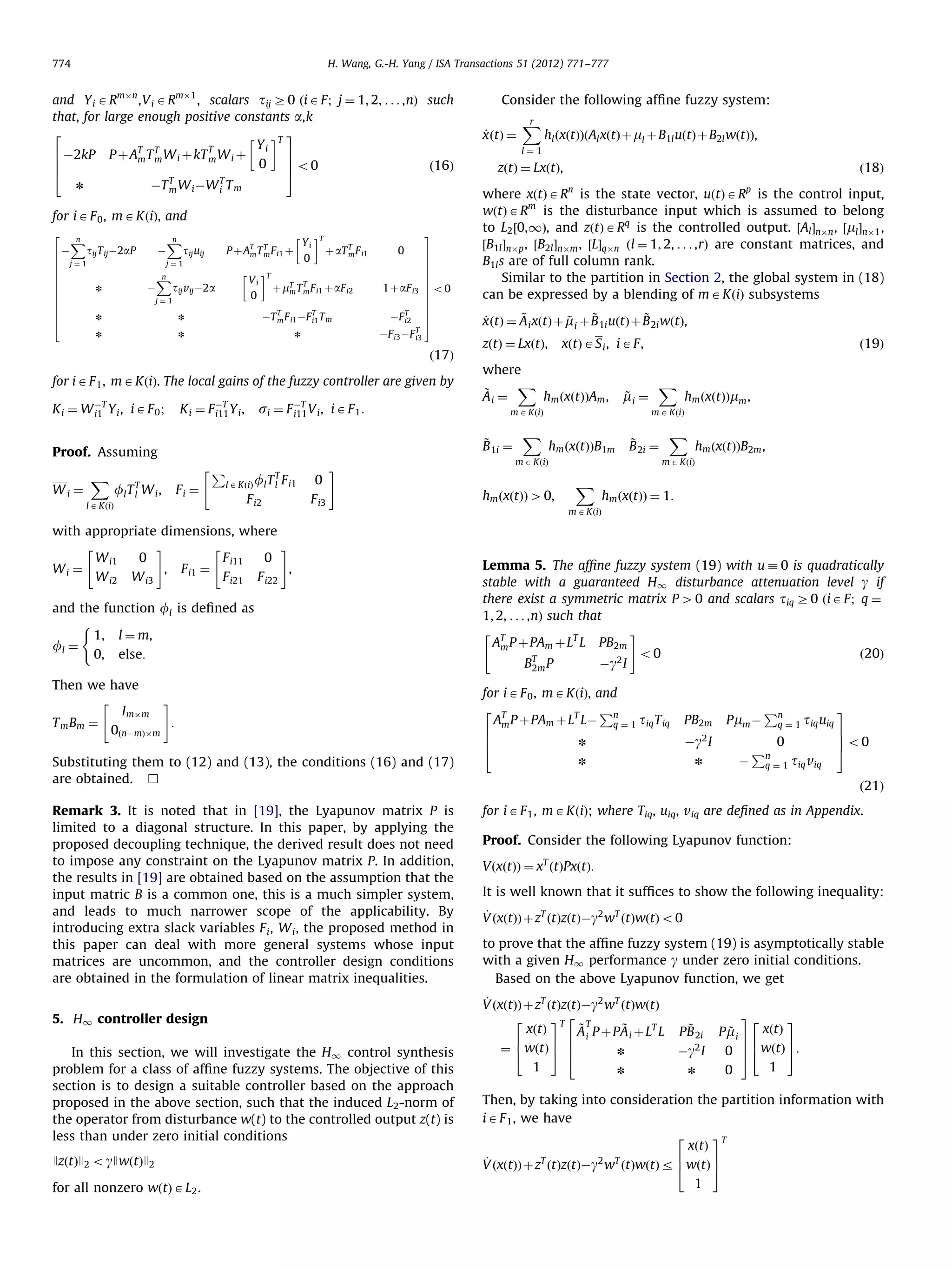 Piecewise Controller Design for Affine Fuzzy Systems | PDF