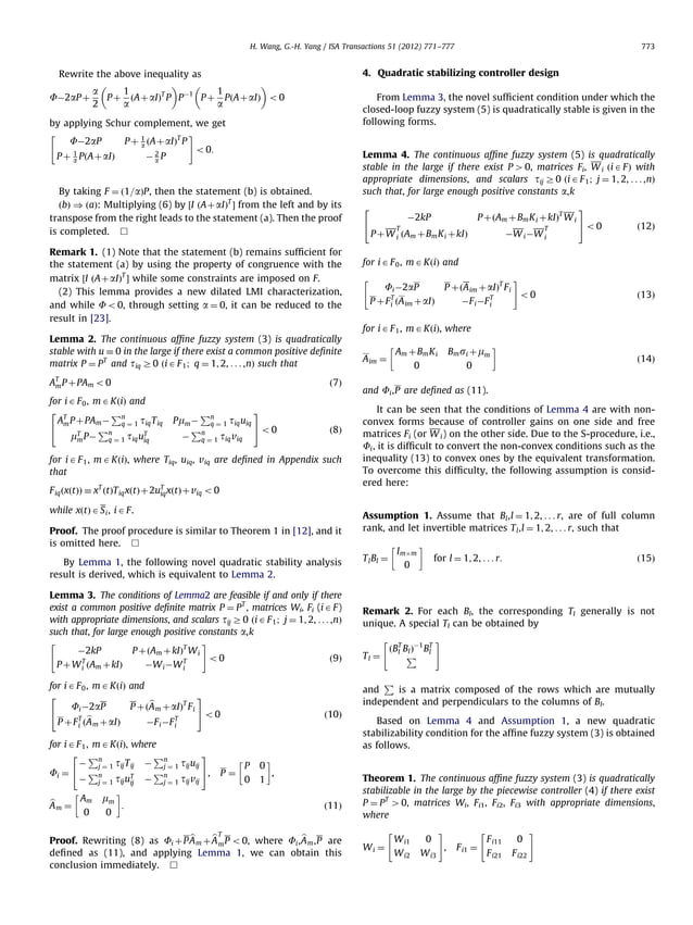 Piecewise Controller Design for Affine Fuzzy Systems | PDF