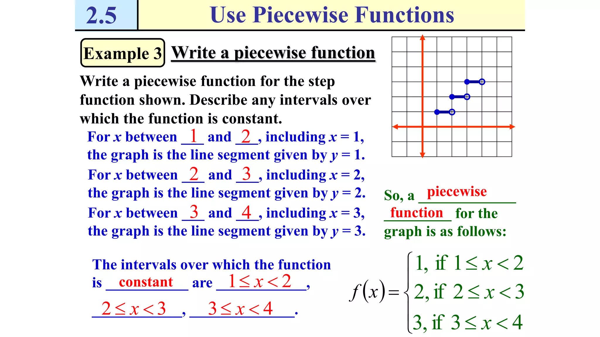 Piecewise functions | PPTX