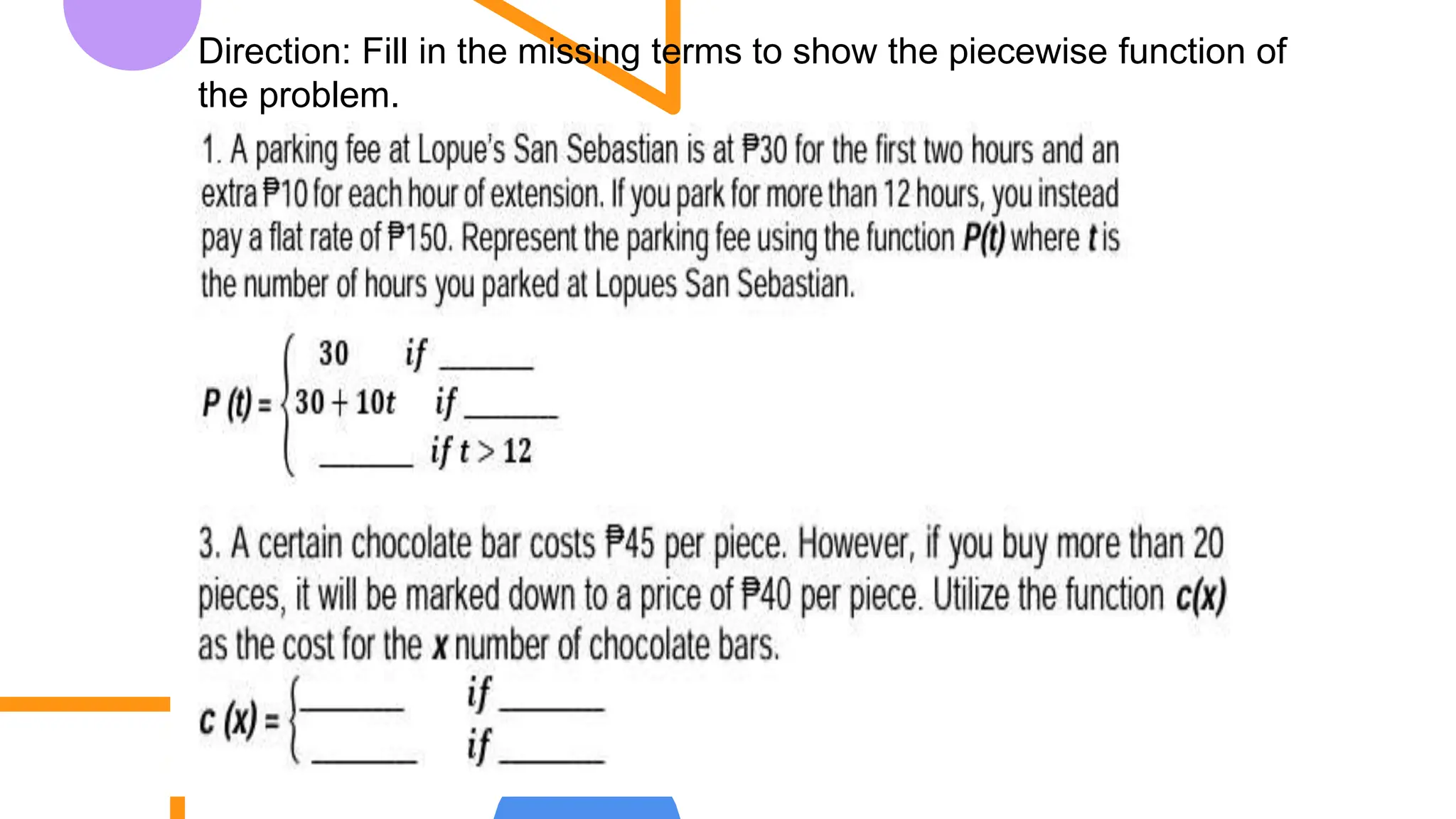 PIECEWISE FUNCTIONS for senior high school students particularly in ...