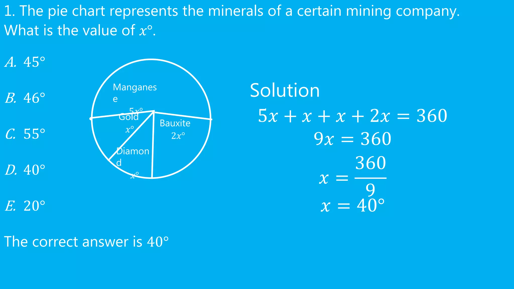 Pie charts revision card solved | PPT