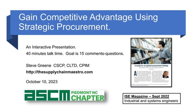 Strategic Procurement Model Reflecting Supply Chain Management | PPT