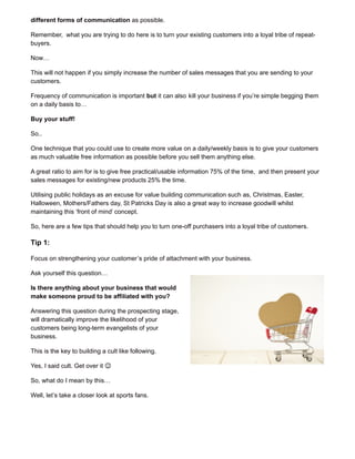 How To Create A Loyal Tribe of Repeat Customers | PDF