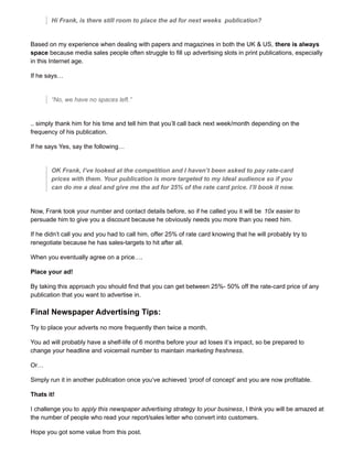 A Unique Newspaper Advertising Strategy To Find Customers Easily | PDF