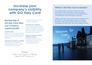 GO ITALY CARD - Increase sales by joining the number one discount pass ...