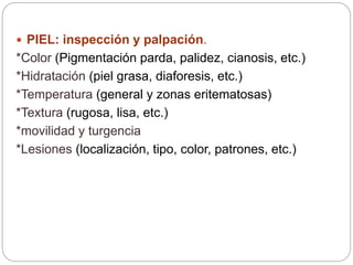Exploracion fisica de piel y tegumentos | PPTX