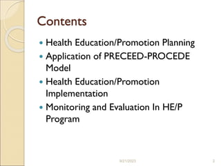Health education and promotion programs | PDF