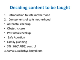 PIE on safe motherhood | PPTX