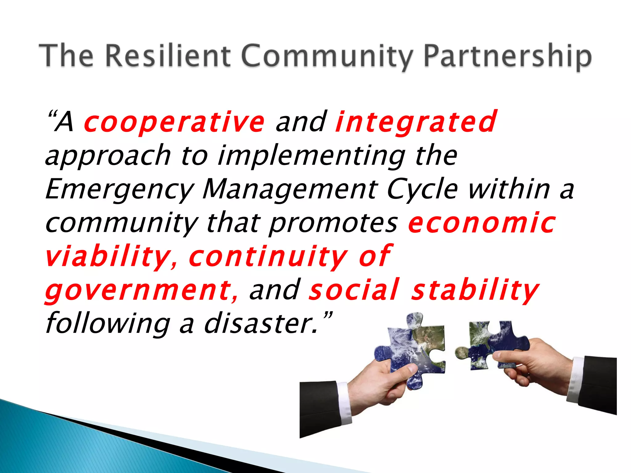 The Resilient Community Partnership: Building Disaster Resilient ...