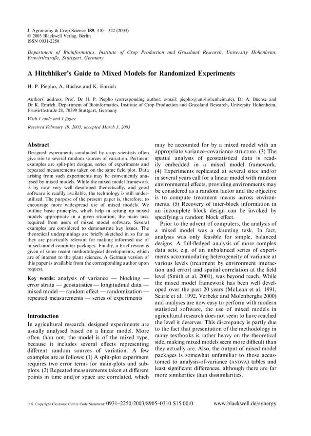 Piepho et-al-2003 | PDF | Agriculture | Industries