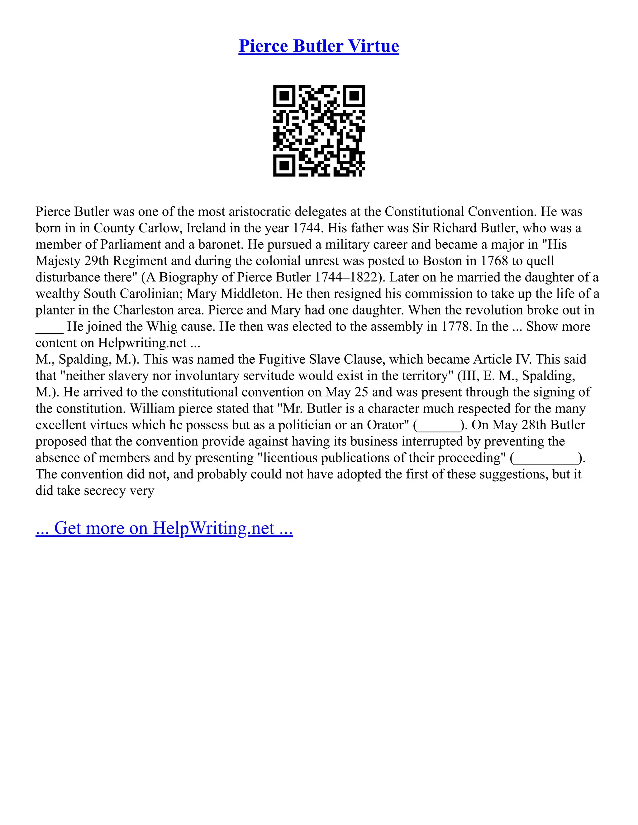 Pierce Butler Virtue | PDF