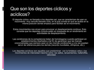 Deporte Cíclico y Acíclico | PPTX