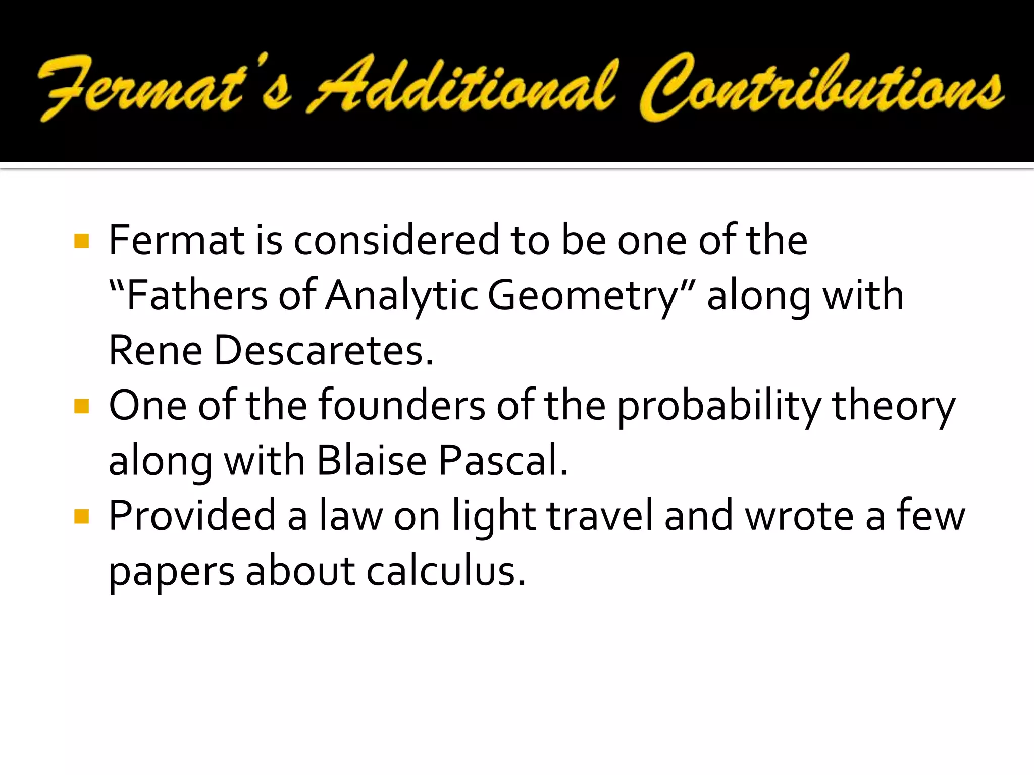 Pierre de fermat | PPTX