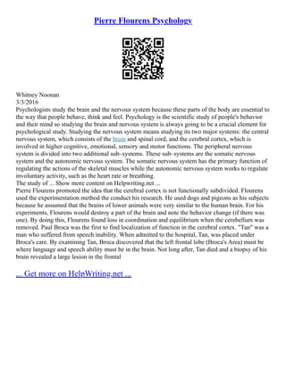 Pierre Flourens Psychology | PDF