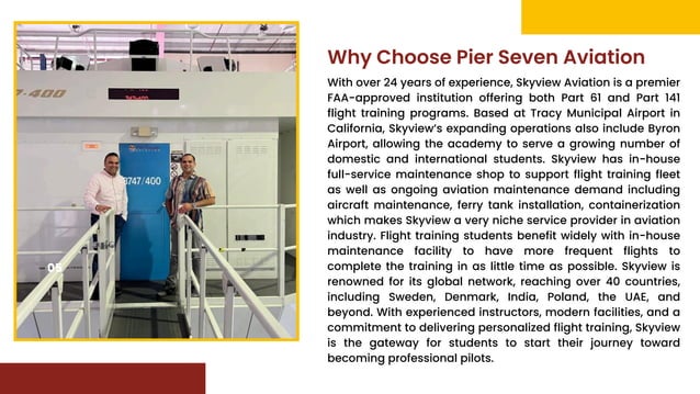 Pier Seven Aviation Partners with Skyview Aviation for FAA 141 FTO | PPT