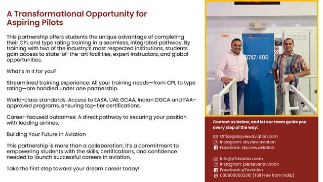 Pier Seven Aviation Partners with Skyview Aviation for FAA 141 FTO | PPT