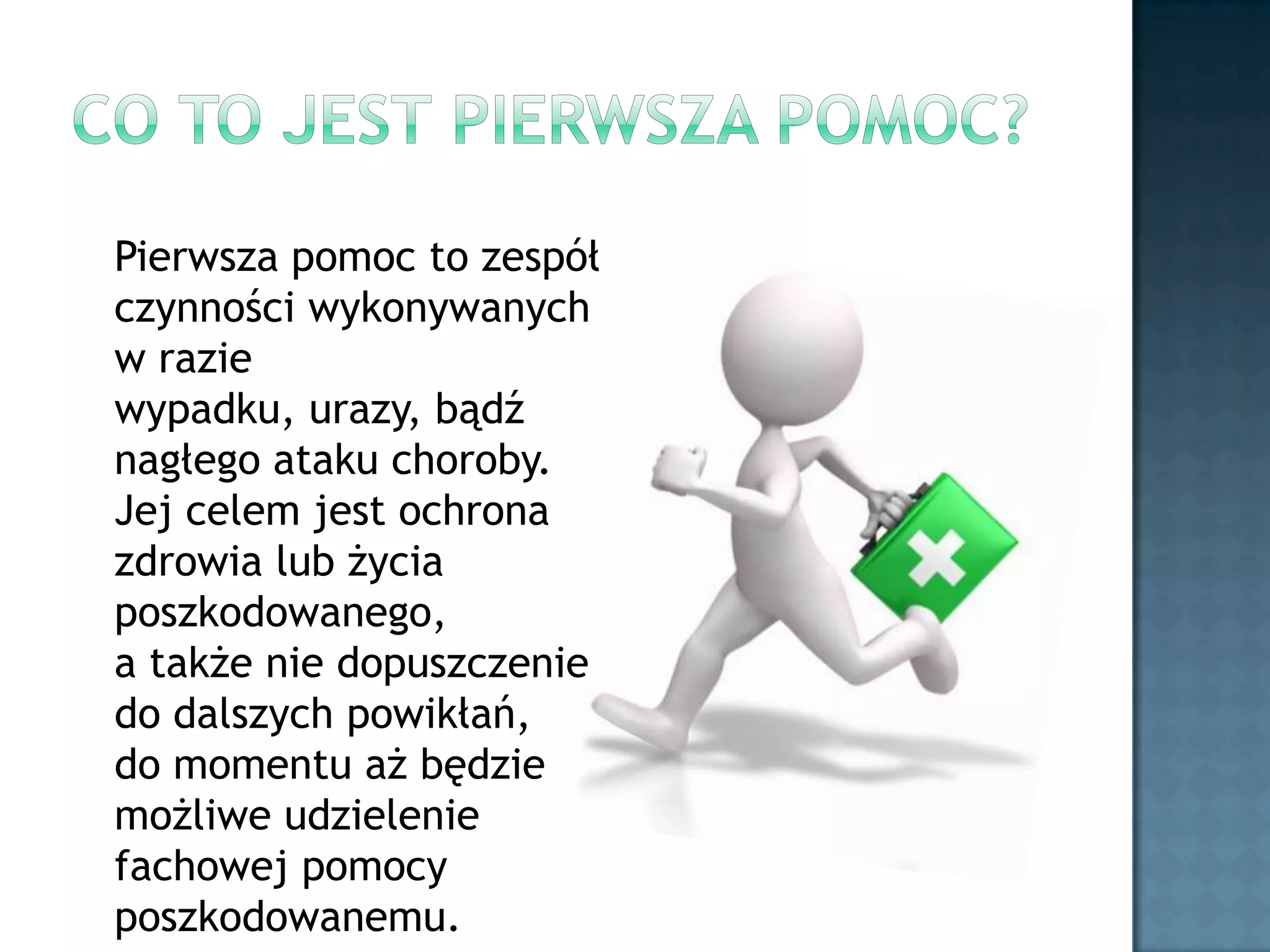 Pierwsza pomoc | PPTX | First Aid | Injuries
