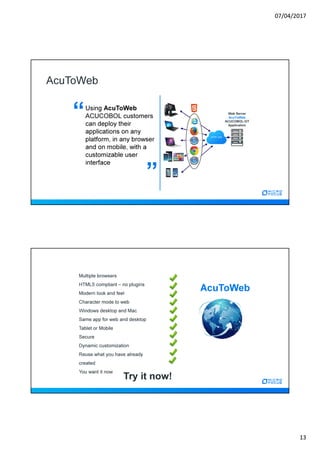 Micro Focus extend 10 and 10.1 with AcuToWeb | PDF
