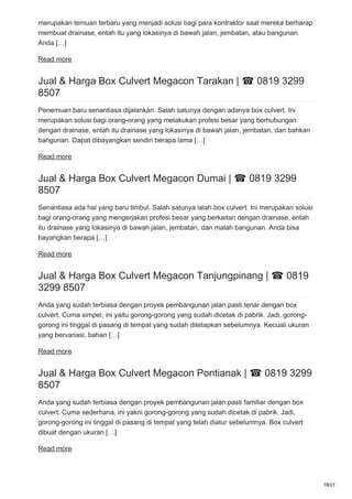 Harga Box Culvert SNI Terbaru 2018 ☎ 0819 3299 8507 Pietraserena | PDF