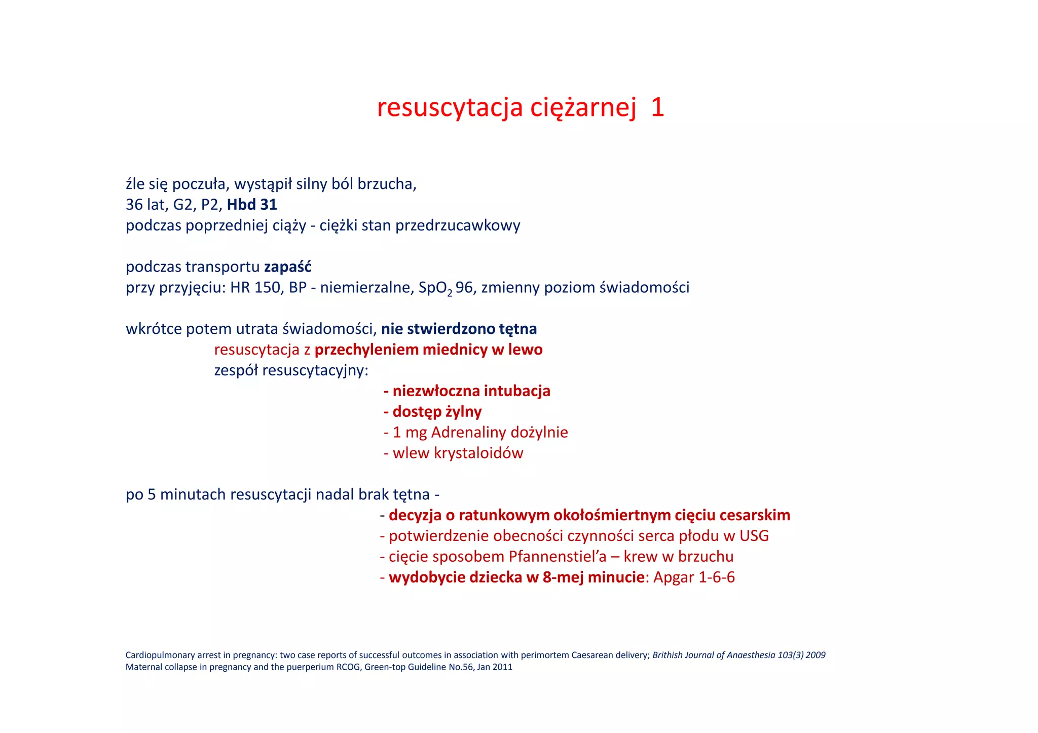 Resuscytacja ciężarnej przypadki | PPT