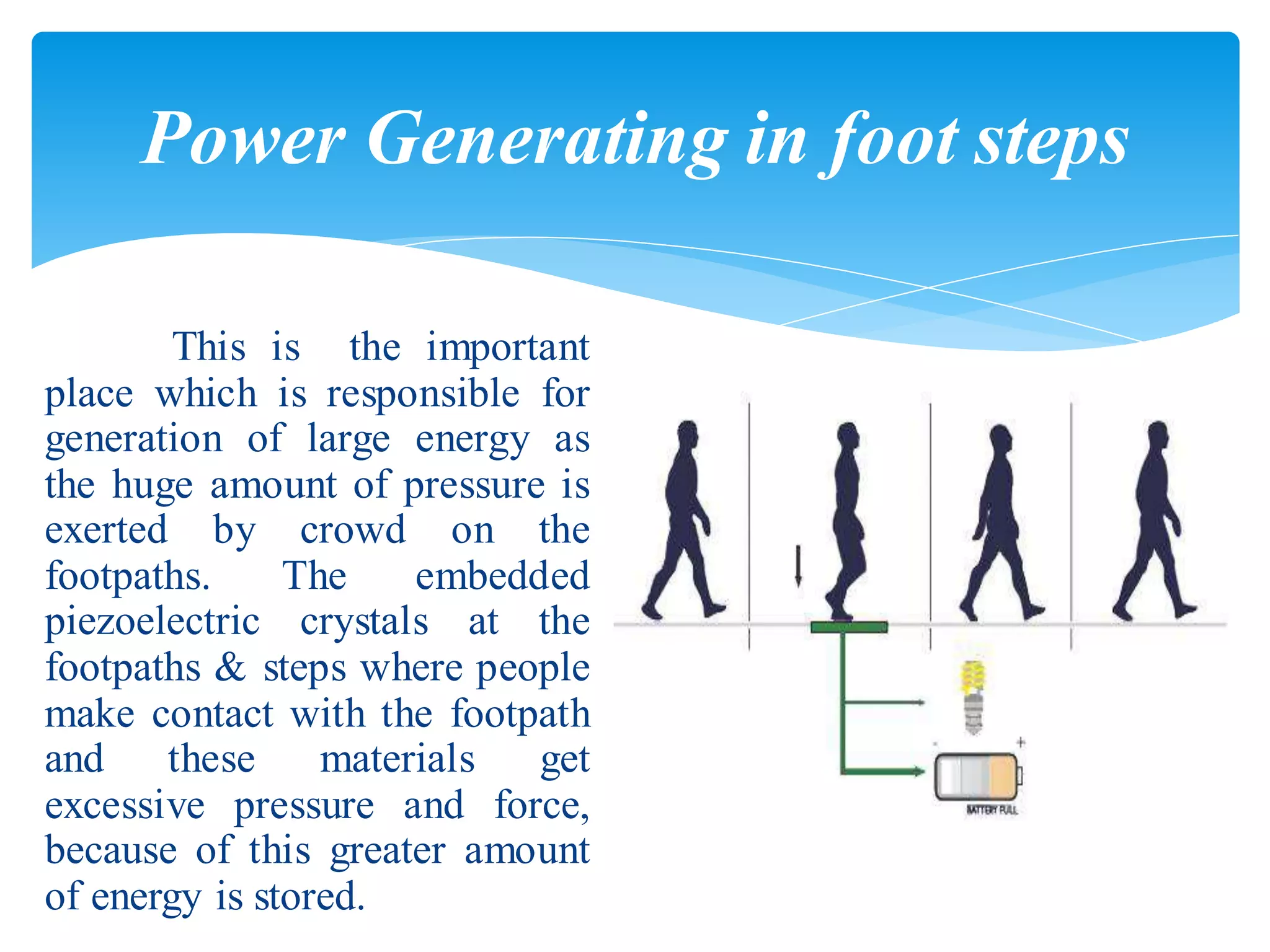 Power generation in footsteps by Piezoelectric materials | PDF