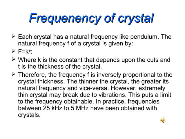 Piezoelectric crystals | PPT | Chemistry | Science