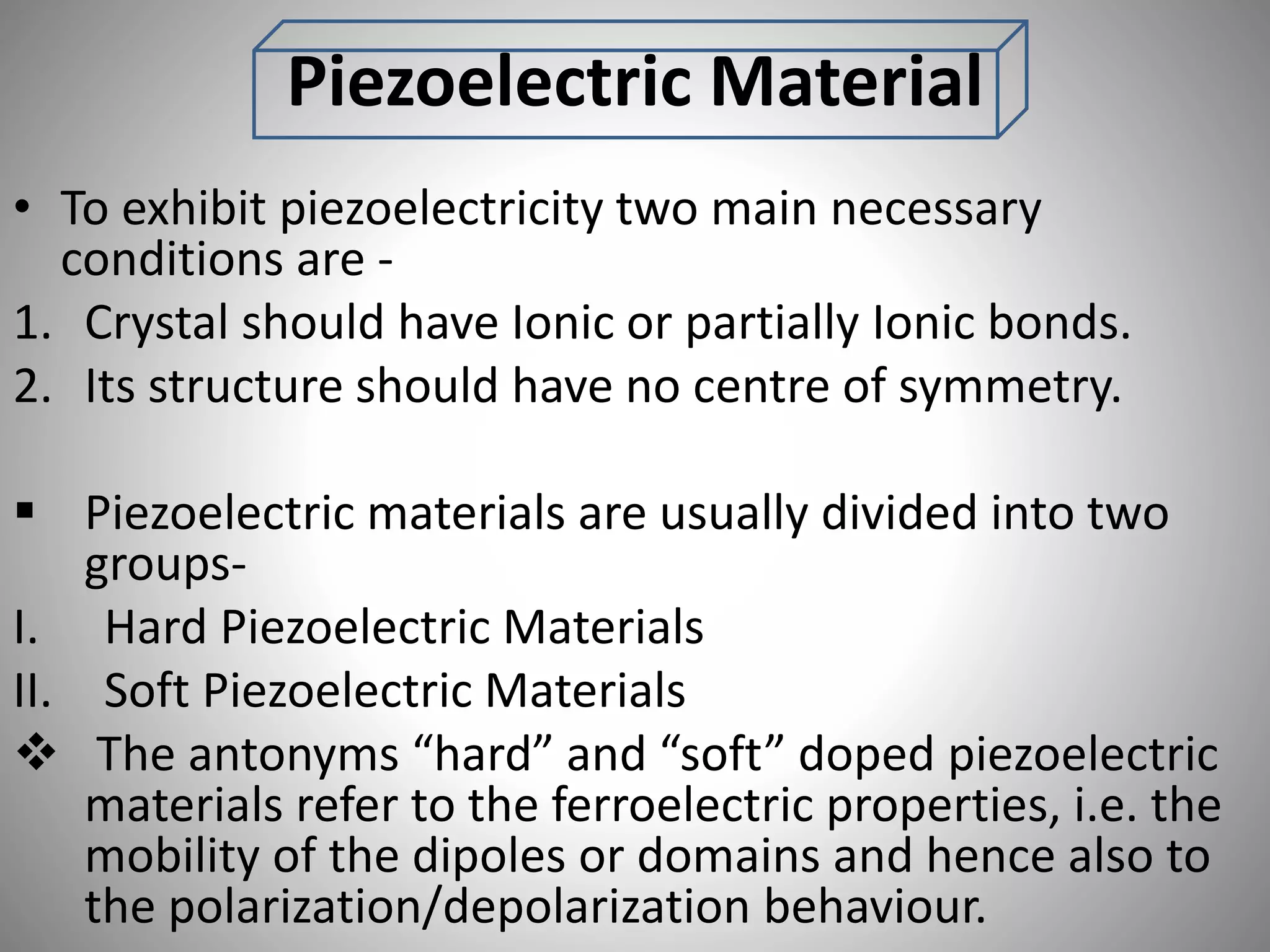 Piezoelectric Materials and Applications | PDF