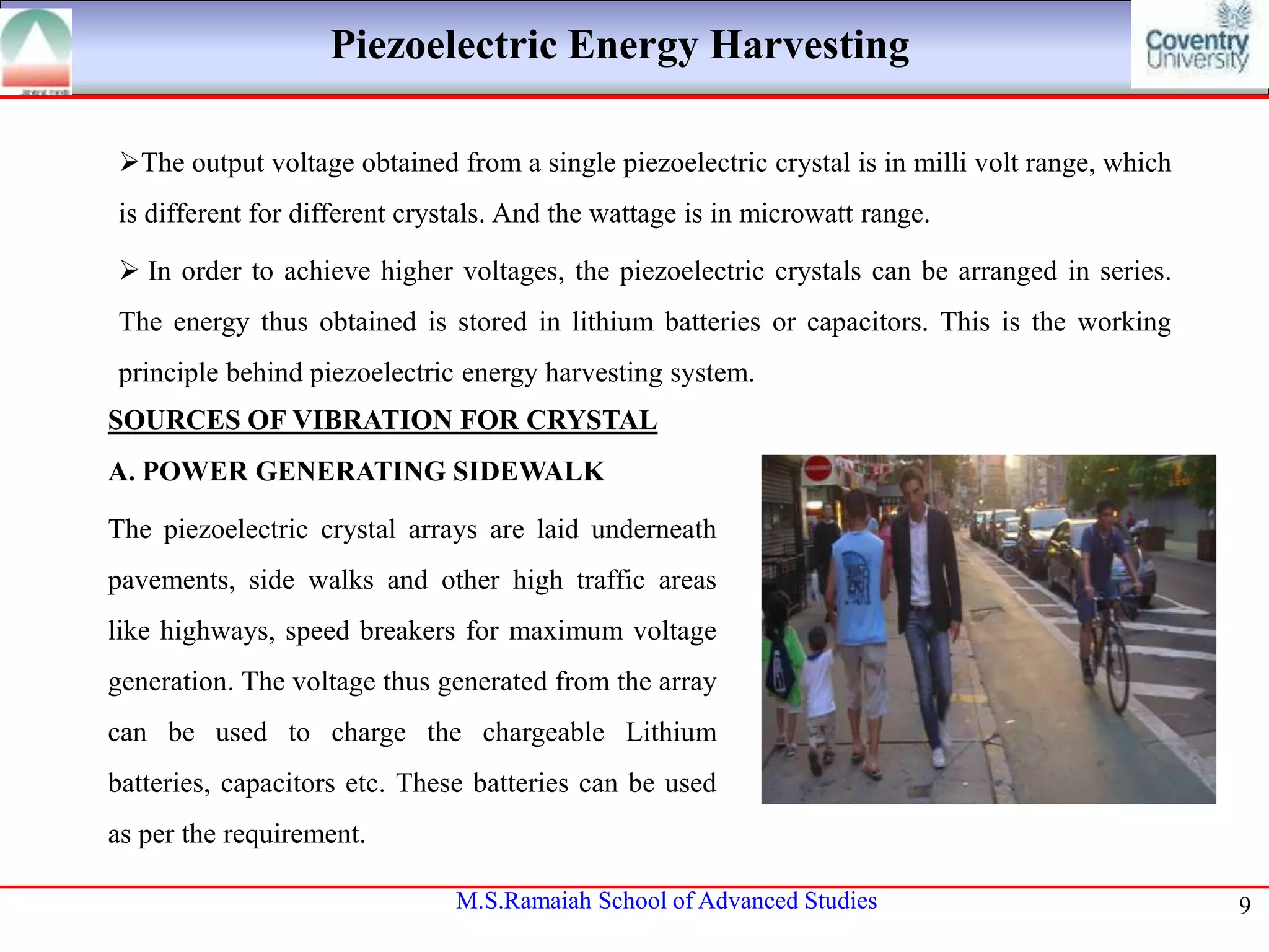 Piezoelectric electric based energy harvesting | PPTX
