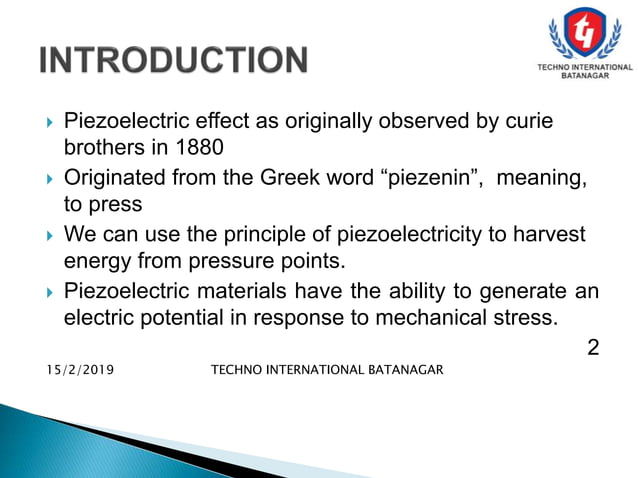 Piezoelectric energy harvesting | PPTX | Geology | Science