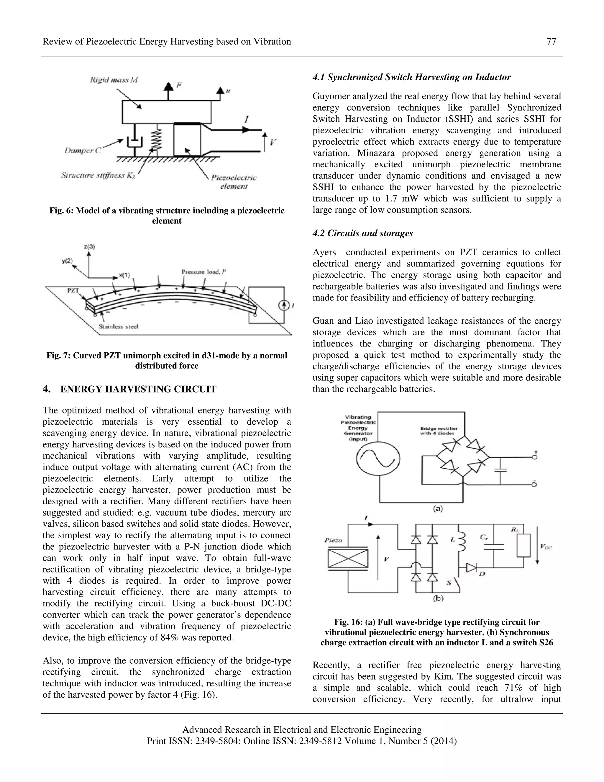 Piezoelectric energy harvesting based on vibration | PDF