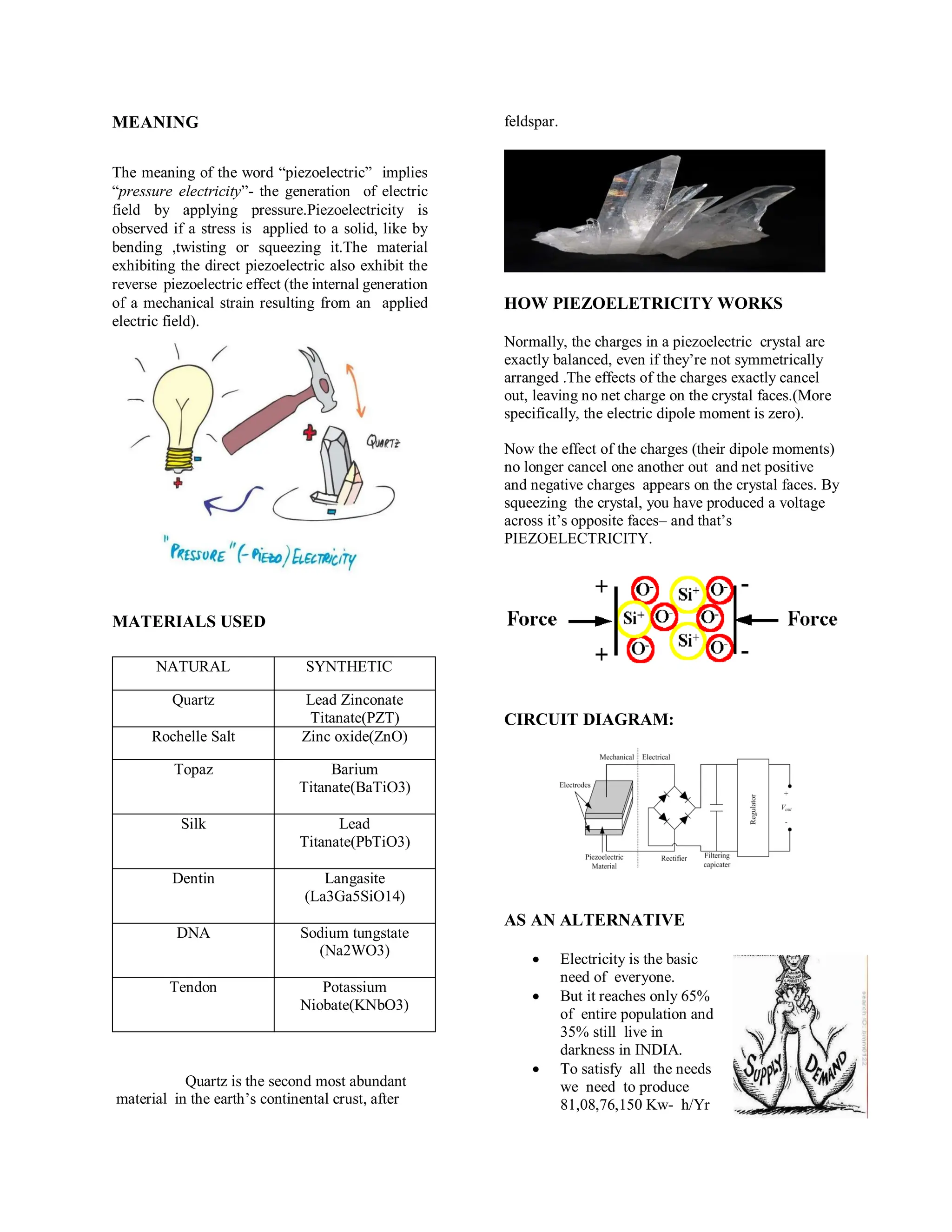 Energy generation by using piezoelectric materials | PDF
