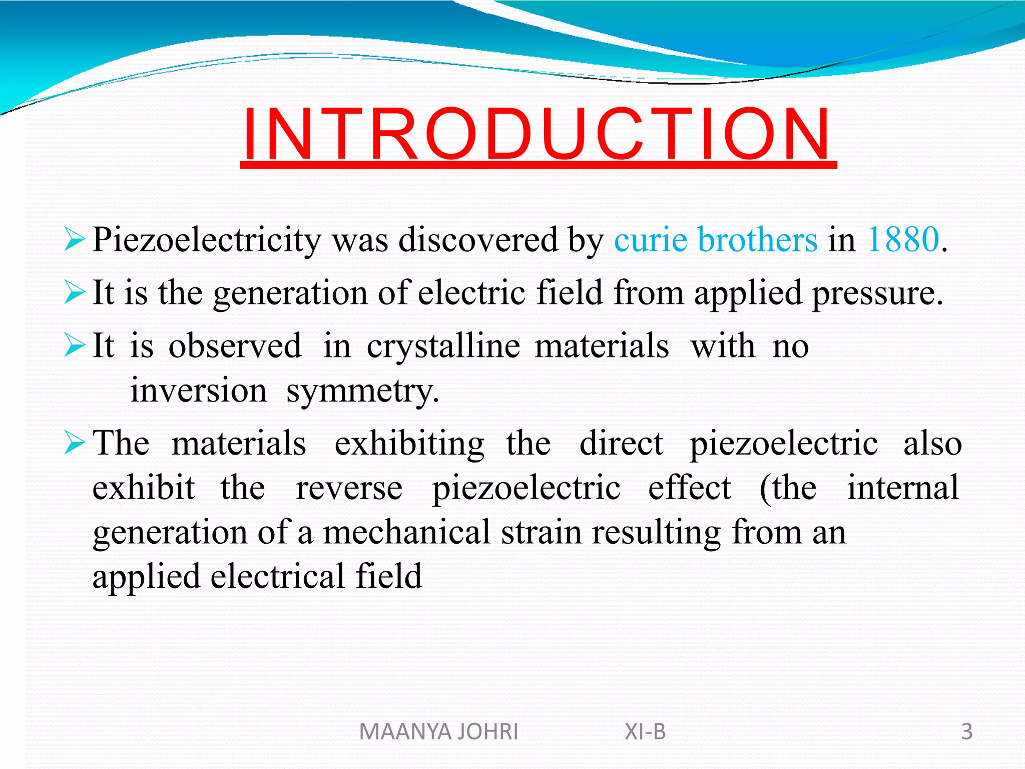 Piezoelectricity | PPTX