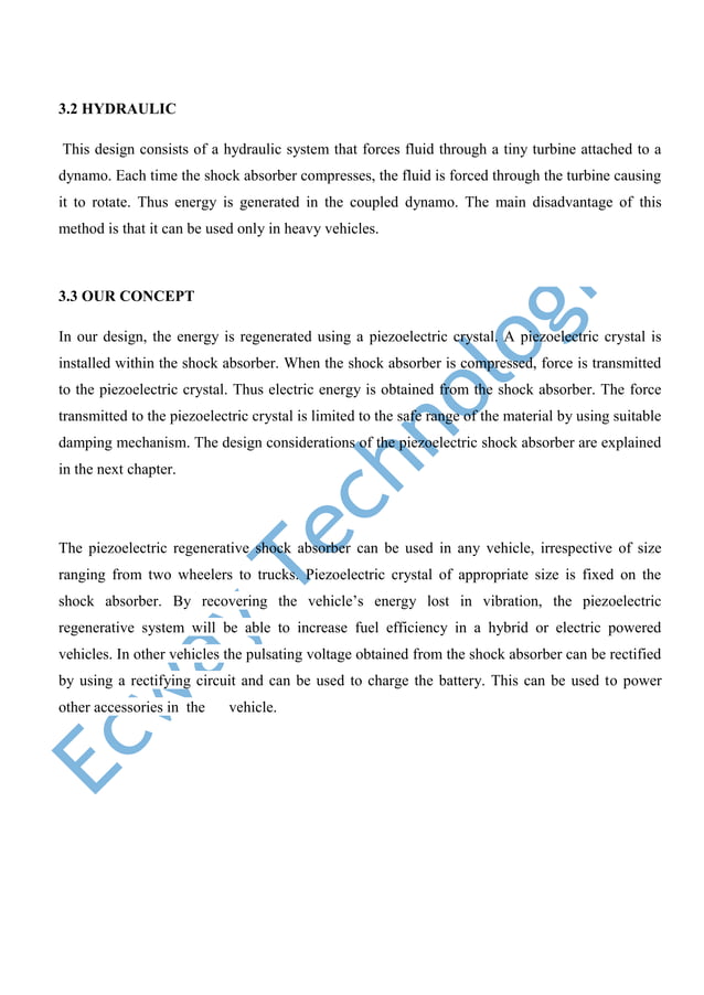 Piezo electric power generating shock absorber | DOCX | Physics | Science