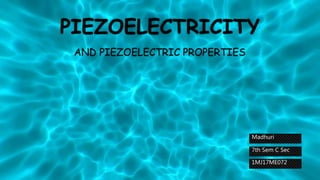Piezoelectric properties | PPTX