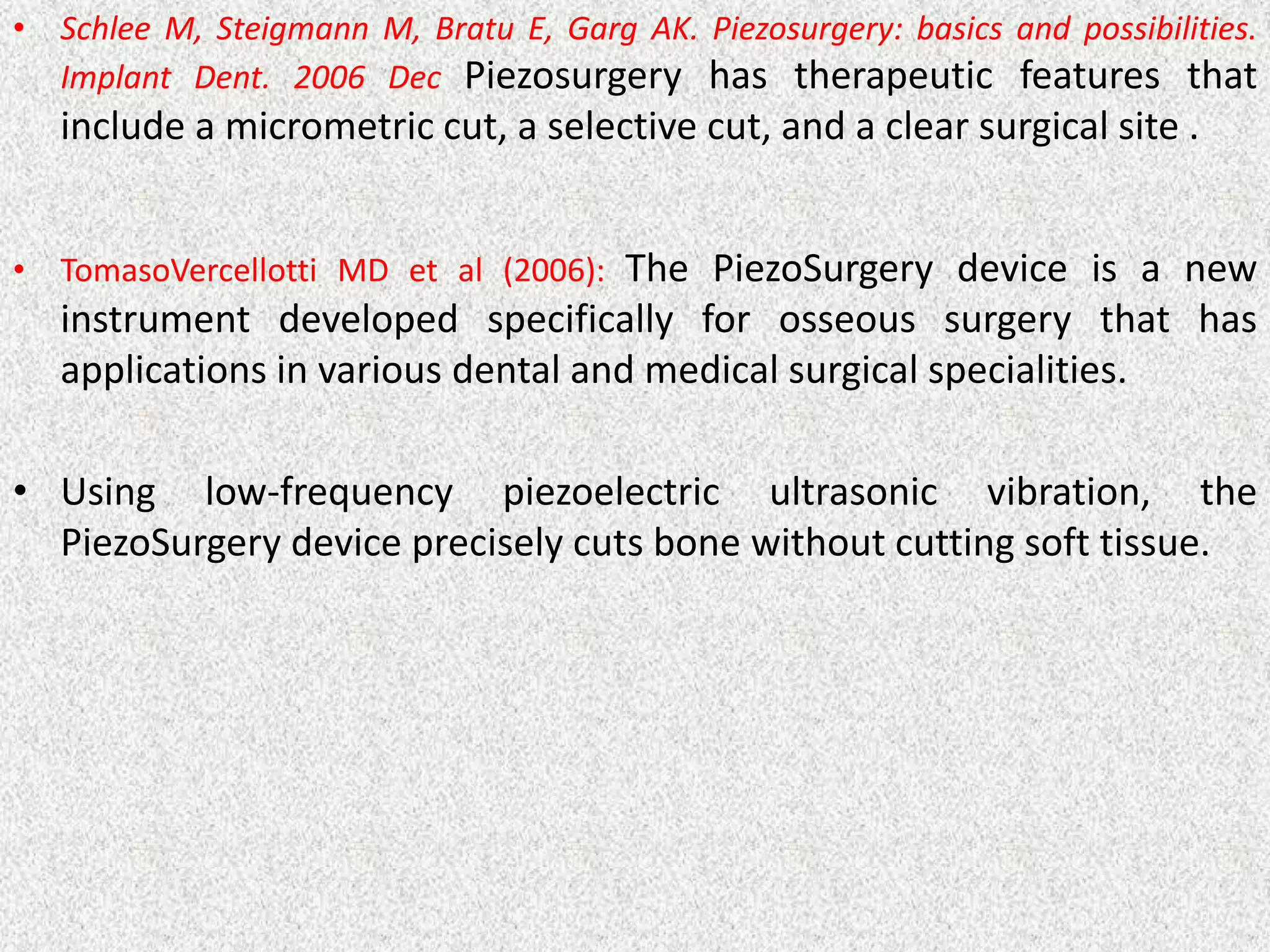 "PIEZOELECTRIC SURGERY IN PERIODONTICS" | PPTX