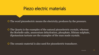 Piezoelectric transducer and its working | PPTX