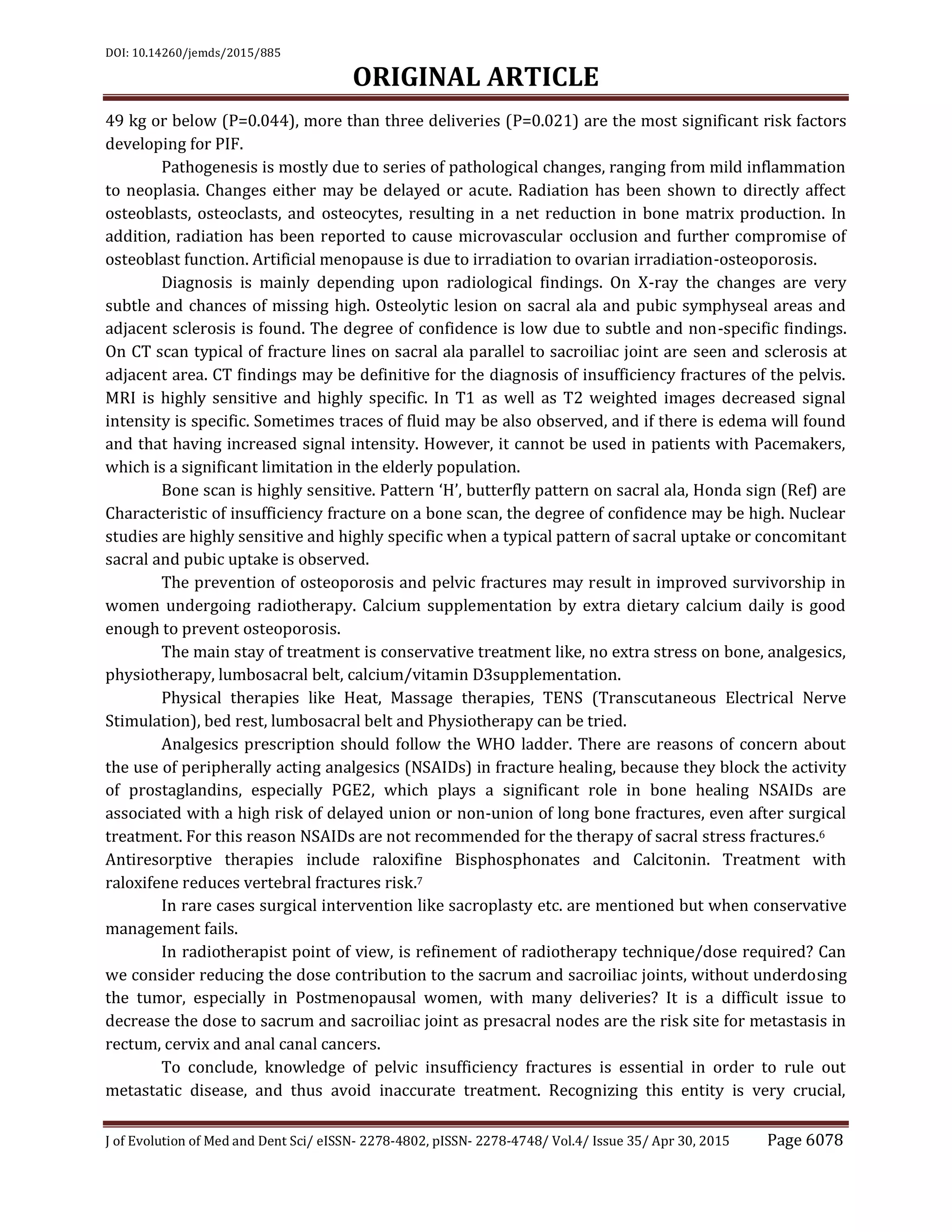 PELVIC INSUFFICIENCY FRACTURE | PDF