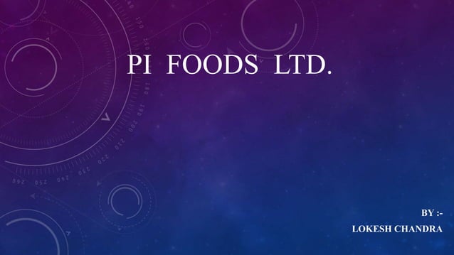 PI foods (Sales and Distribution) | PPTX