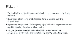 A slide share pig in CCS334 for big data analytics | PPTX