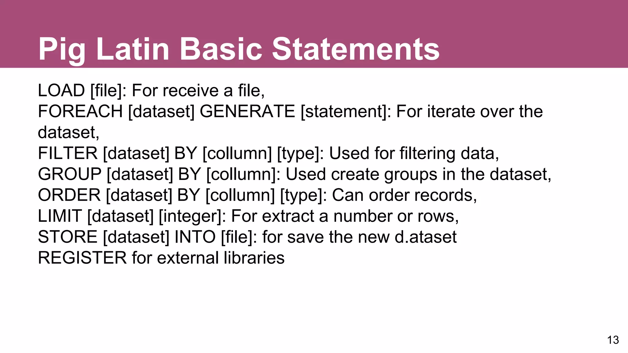 Pig - Analyzing data sets | PPTX