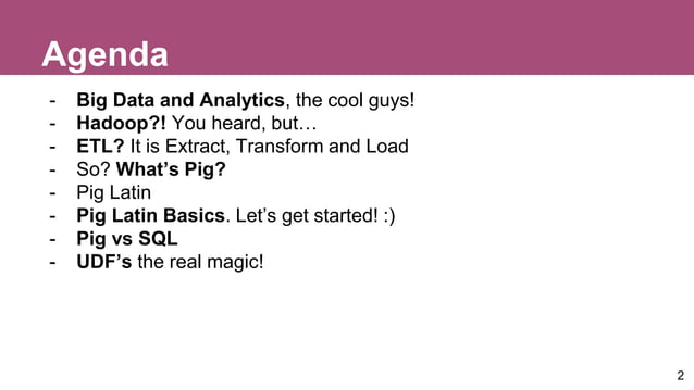 Pig - Analyzing data sets | PPTX
