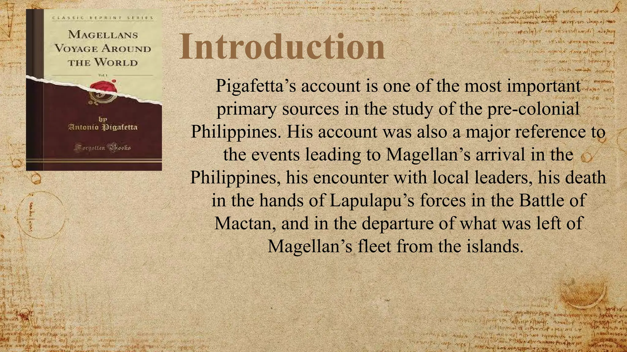 Pigafetta Lecture.pptx history and readings | PPTX | Geography | Science