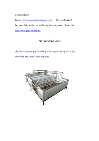 Pig farrowing crates | PDF