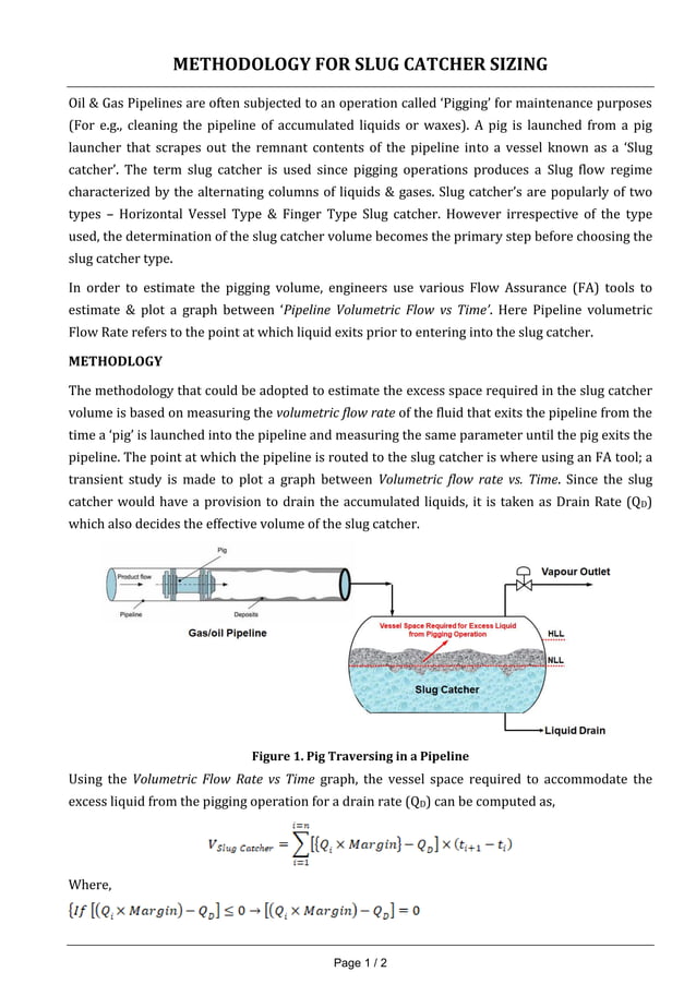 METHODOLOGY FOR SLUG CATCHER SIZING | PDF