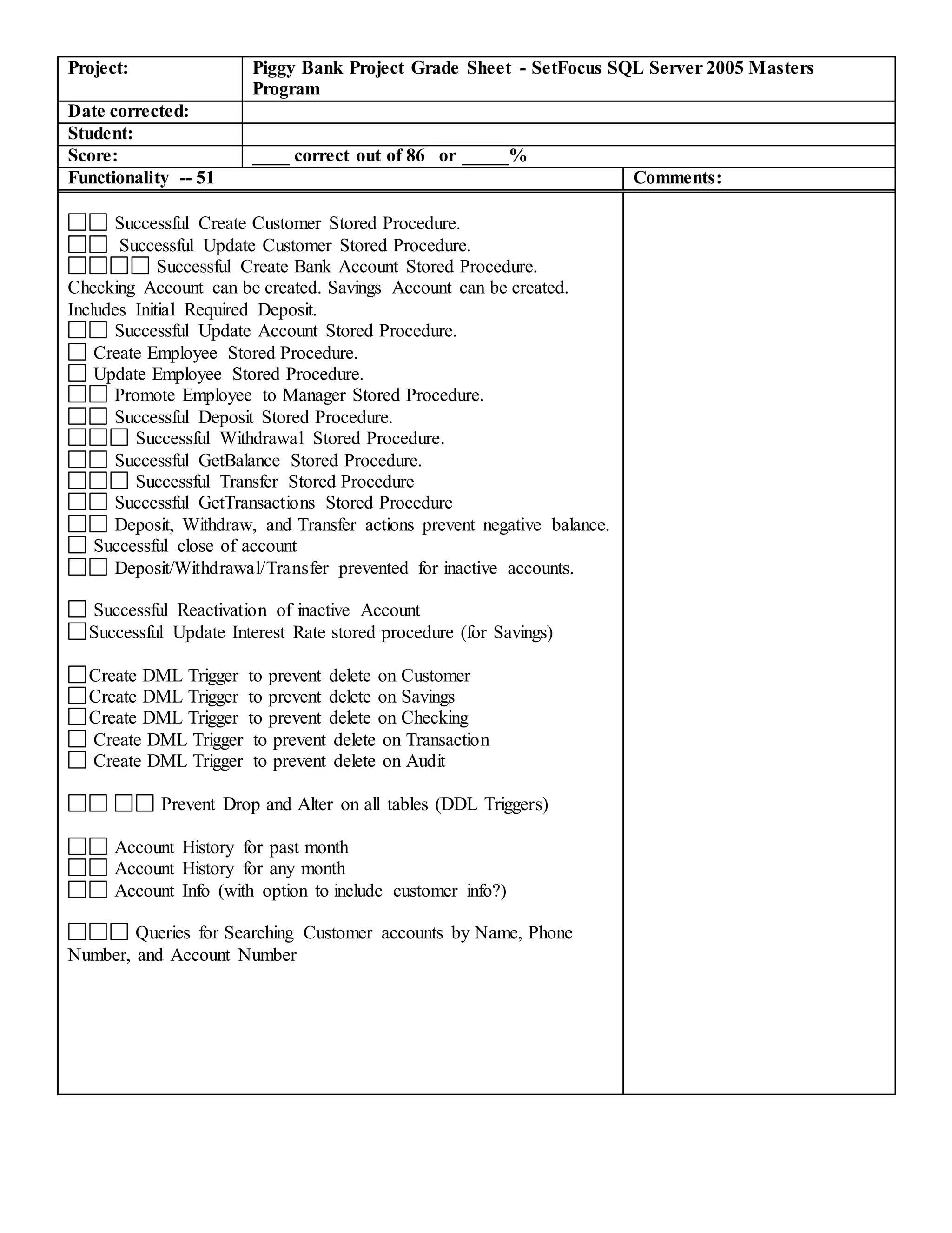 Bank Database Project | DOC
