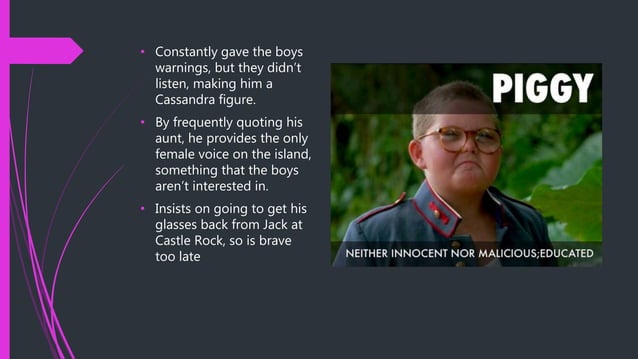 Piggy Character Analysis: Lord of the Flies