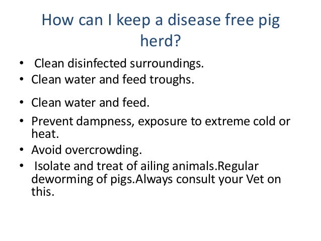 Pig health= pig wealth
